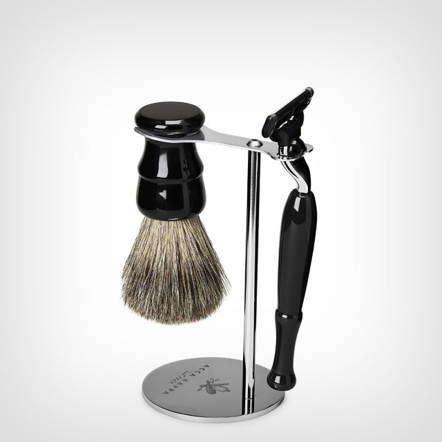 ACCA KAPPA SHAVING SET WITH STAND – VINTAGE – “MACH 3” RAZOR – SET ČETKA ZA BRIJANJE OD DLAKE JAZAVCA I BRIJAČ “MACH 3”