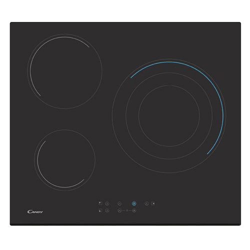 CANDY Ugradna ploča CH63TVT Crna, Staklokeramička, Senzorsko upravljanje (Na dodir)