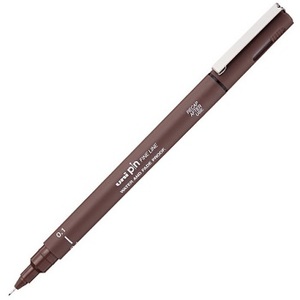 Uni-ball Pin Pen 0.1 Pigment Ink 01-200 Sepia