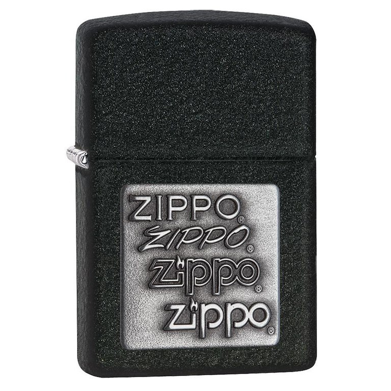 Zippo Upaljač Z363 Black Crackle Silver Zippo Logo Pewter 5450