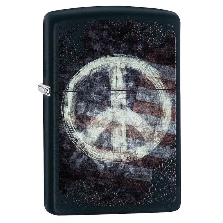 Zippo Upaljač Z28864 Peace on flag Black Matte 5034