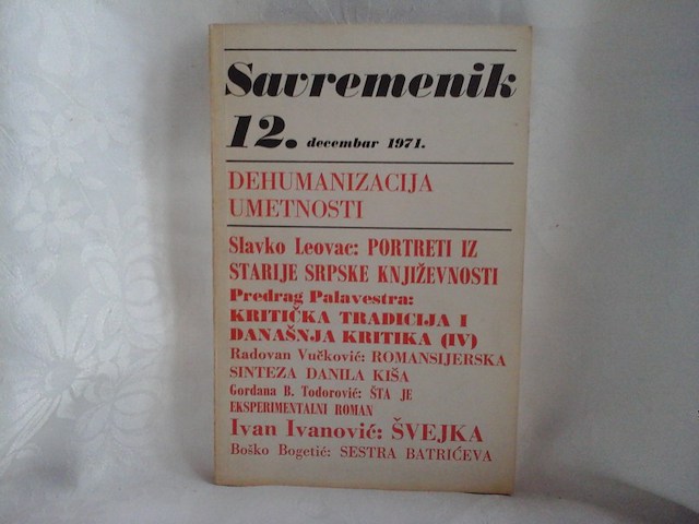 Dehumanizacija umetnosti Savremenik 12 decembar 1971