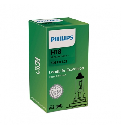 Auto sijalice PHILIPS H18 12V 65W PY26d-1 - LongLife EcoVision - Extra Lifetime - 12643LLC1