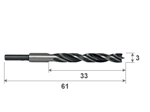 Burgija za drvo Spiralna Cr/Ni 3,0mm -drvo po DIN-u 7487