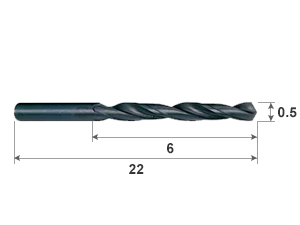 Burgija za metal HSS-standard Crna 0,5mm DIN 338(10kom)