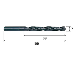 Burgija za metal HSS-standard Crna 7,0mm DIN 338 (10kom)