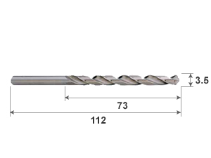 Burgija za metal HSS-br.produžena Siva 3,5mm DIN 340 (10kom)