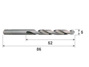 Burgija za metal HSS-brušena Siva 5,0mm DIN 338 (10kom)