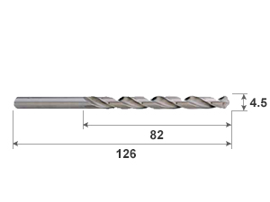 Burgija za metal HSS-br.produžena Siva 4,5mm DIN 340 (10kom)