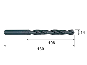 Burgija za metal HSS-standard Crna x14mm DIN 338 (5kom)