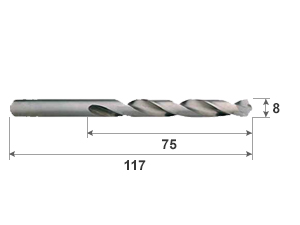 Burgija za metal HSS-brušena Siva 8,0mm DIN 338 (10kom)
