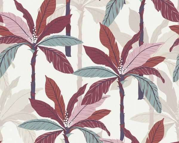 Private Walls Wallpaper «Floral, Beige, Cream, Red» 375304