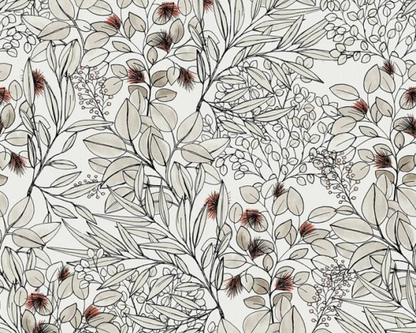Private Walls Wallpaper «Floral, Beige, Pink, White» 375342