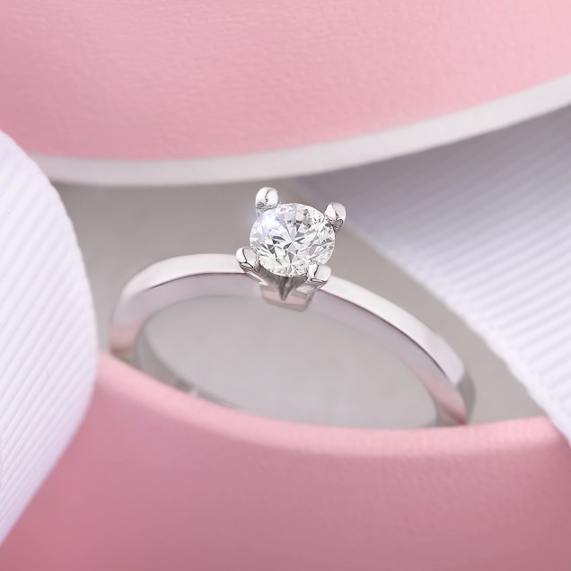 Klasičan verenički prsten sa brilijantom 0.40ct