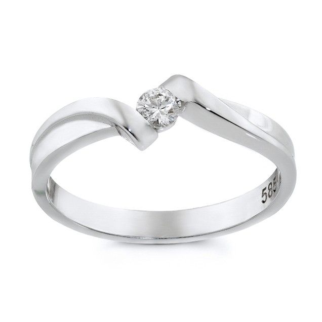 Dijamantski verenički prsten belo zlato u infiniti obliku, predstavlja večnu ljubav