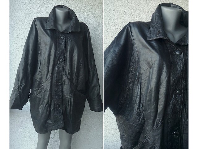 crna kožna jakna vintage broj 46 VERA PELLE