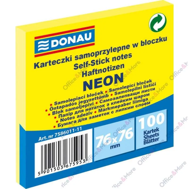 DONAU SLP LISTIĆI ZA PORUKE 76X76 NEON ŽUTA 100L