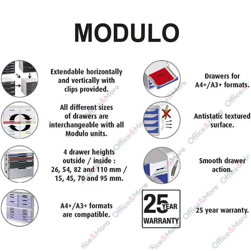 EXACOMPTA BOKS 10 FIOKA SIVA-CRNA MODULO A4