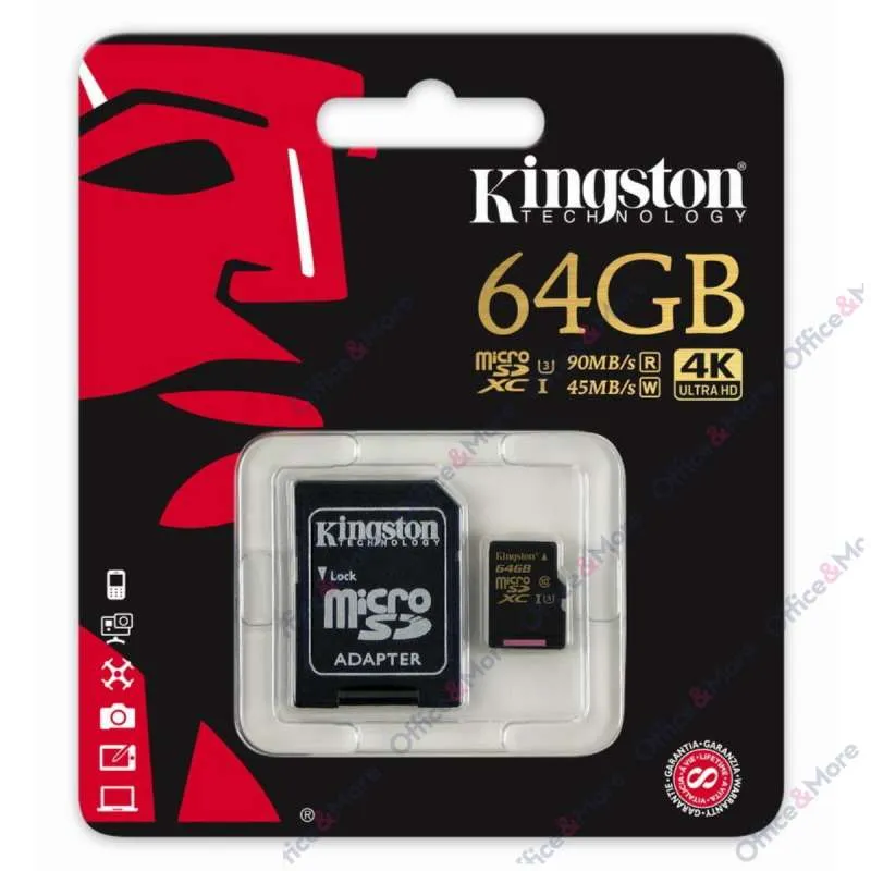 KINGSTON MICRO SD 64GB + ADAPTER UHS-I Class 3