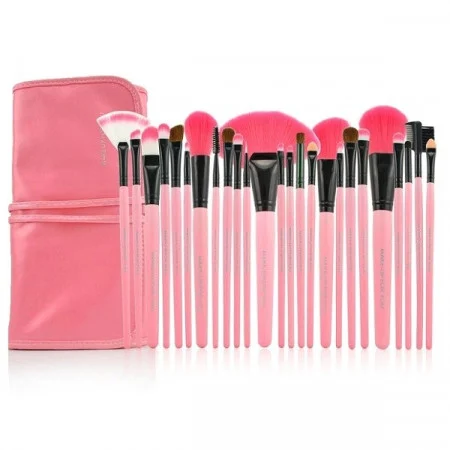 Profesionalni set od 24 četkica za šminkanje - Pink & Black Edition