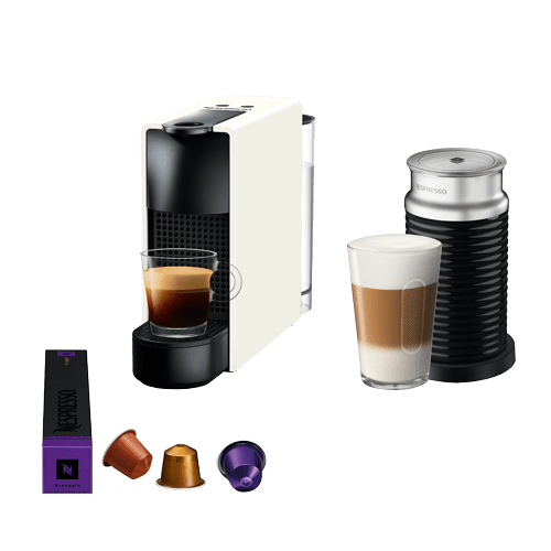 NESPRESSO Aparat za espresso kafu i aparat za pravljenje pene od mleka Essenza Mini White i Aeroccino 3, A3NC30EUWH-TX + Poklon: Nespresso KOD vred. 3.000 RSD