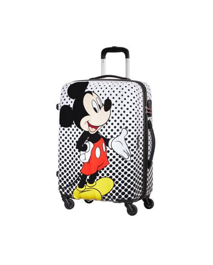 KOFER MICKEY MOUSE POLKA DOT MEDIUM BLACK TROLLEY American Tourister