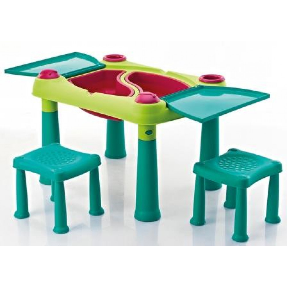Sto dečiji sa dve stolice set, tirkizna/svetlo zelena CU 231593