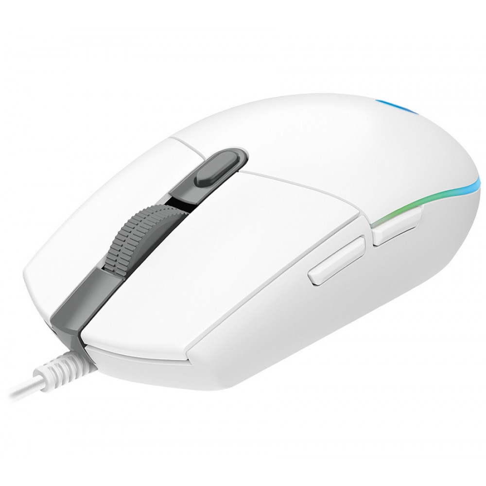 Logitech G203 Lightsync Gaming Wired Mouse, White USB, New