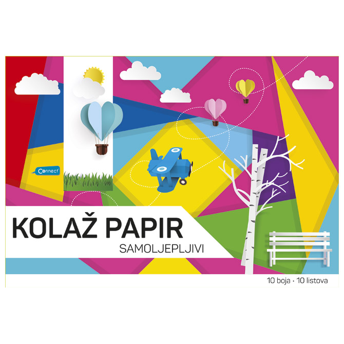 Kolaž papir 10 listova B5 samolepljiv Connect 10356