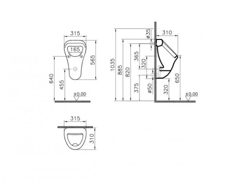 VITRA PISOAR ARKITEKT SA UNUTRASNJIM DOVODOM ( KOMPLET SET ) 6201B003-0199