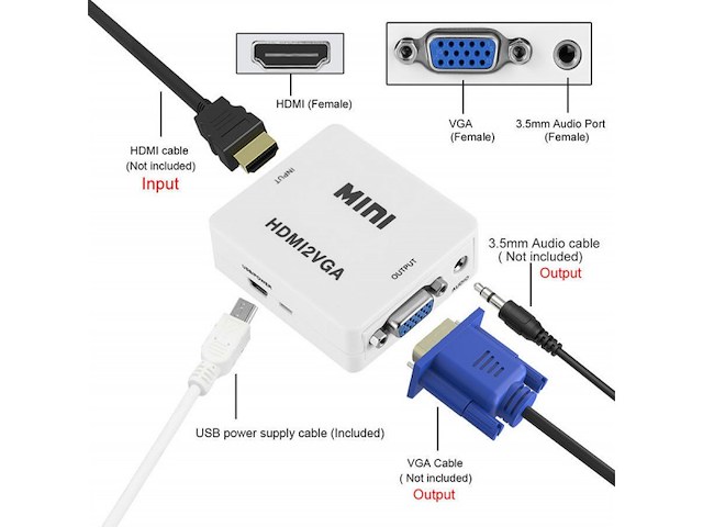 hdmi na vga adapter video konverter PS5 PS4 PS3