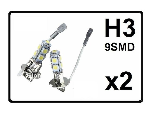 H3 LED Sijalica - 9 SMD dioda - 2 komada