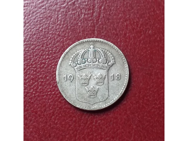 Švedska 10 ORE 1918 srebro