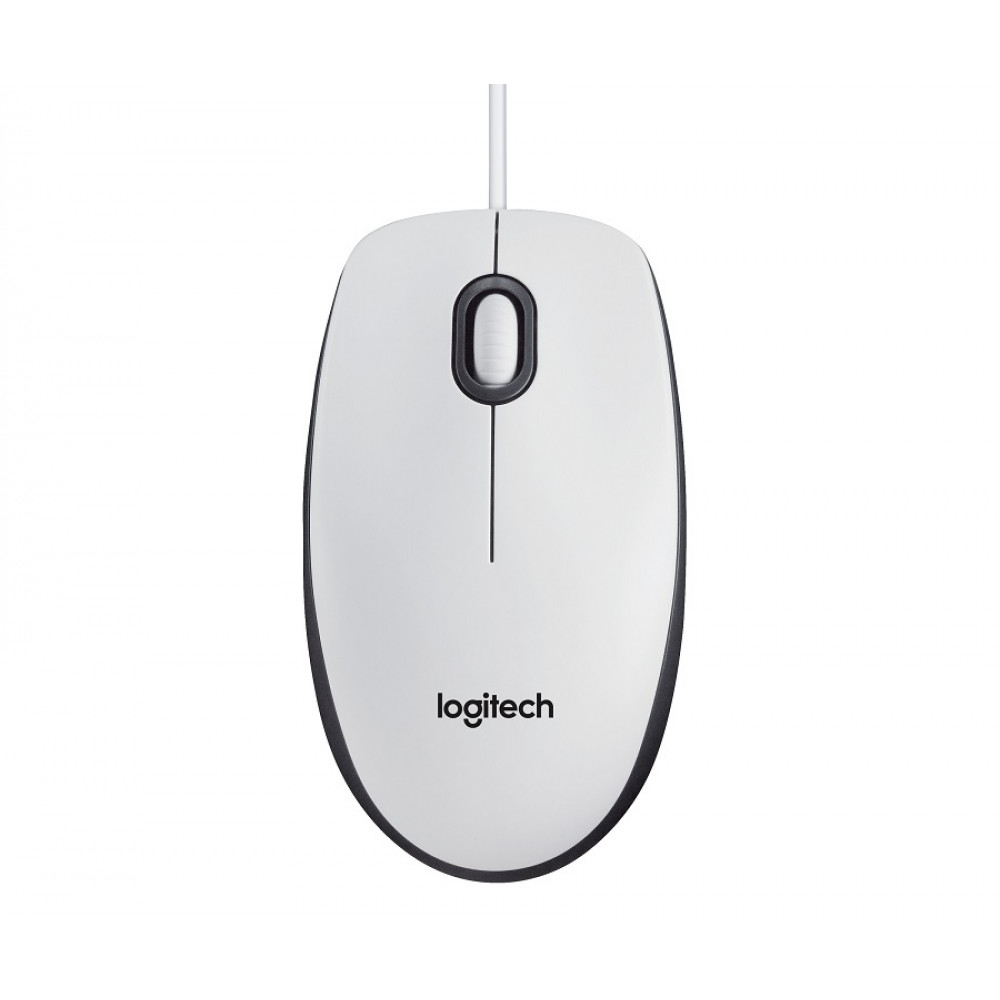 Logitech M100 Optical Corded Mouse, White