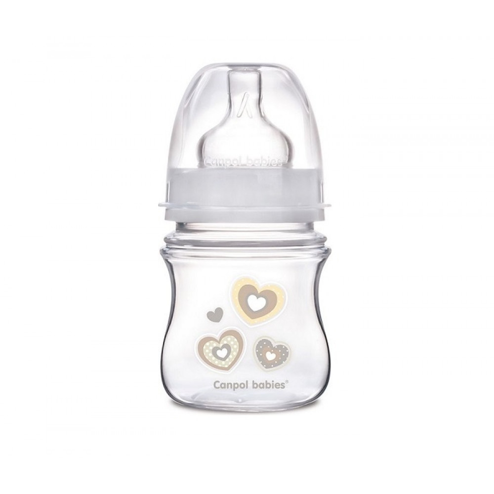 CANPOL BABIES flašica široki vrat, antikolik easy start - newborn baby, beige 120ML 35/216BEIGE