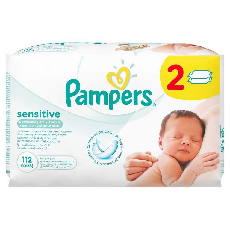 PAMPERS WIPES 2X56 SENSITIVE 4416