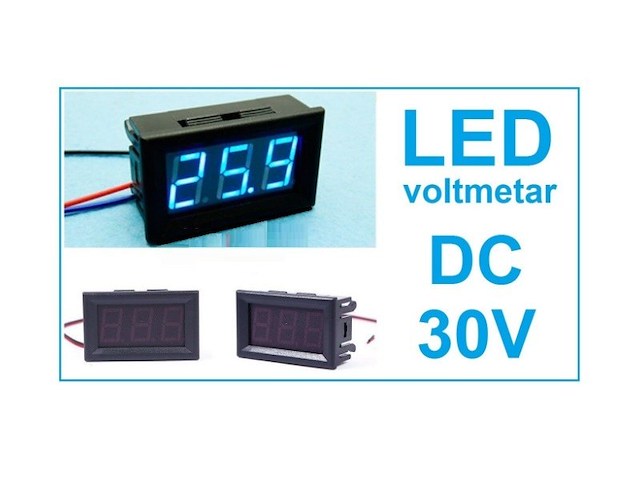 Voltmetar DC 30 V plavi displej