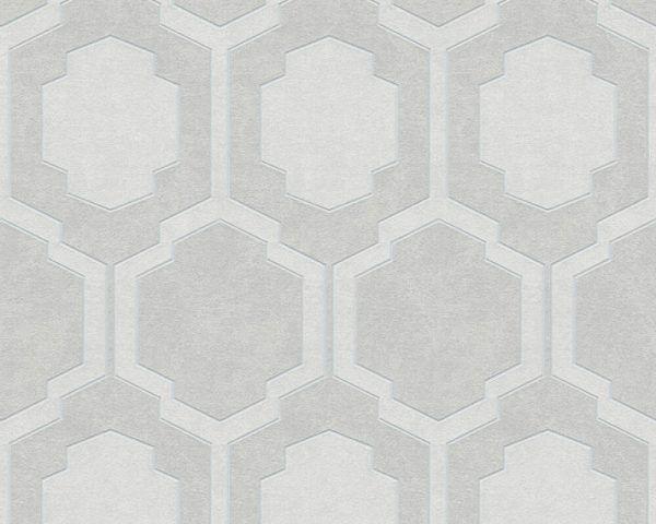 A.S. Création Wallpaper «Graphics, Beige, Grey, Silver, Taupe» 374792