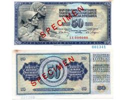 B13279 - SPECIMEN NOVČANICA od 50 dinara 1.5.1968