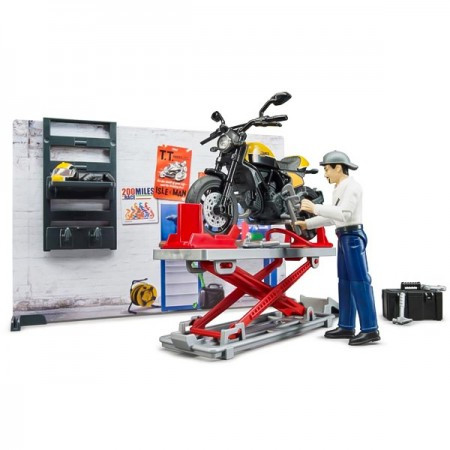 Bruder Set sa figurama mehaničar, motor,dizalica ( 621025 )