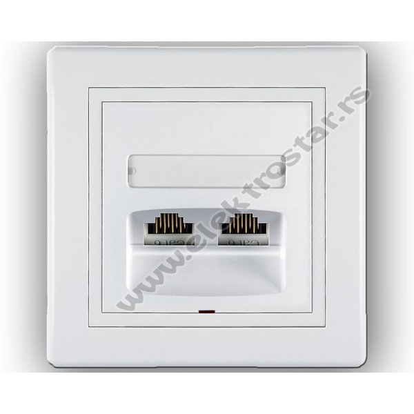 PRIKLJUČNICA 2XRJ45 CAT5E KOMUNIKACIONA PRESTIGE BELA 614.00