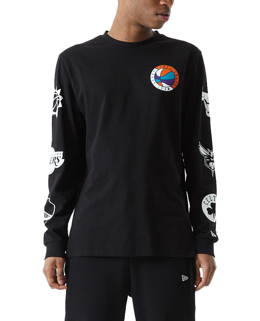 NBA LOGO EAST/WEST LONG SLEEVE BLACK T-SHIRT