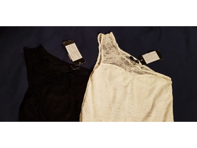 NOVE “Amisu” čipkaste majice rame,bela i crna,vel.M