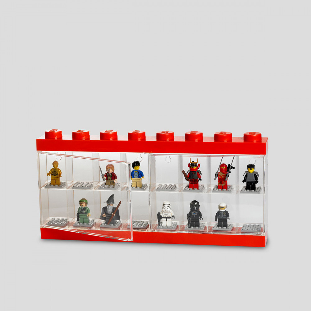 LEGO izložbena polica za 16 minifigura: Crvena