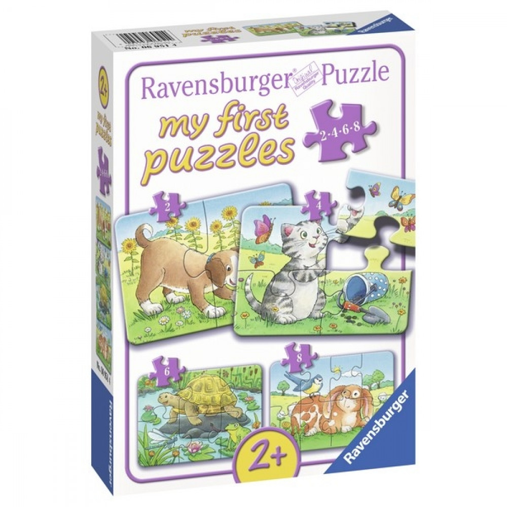 RAVENSBURGER puzzle - moje prve puzle, 4 u 1, ljubimci RA06951