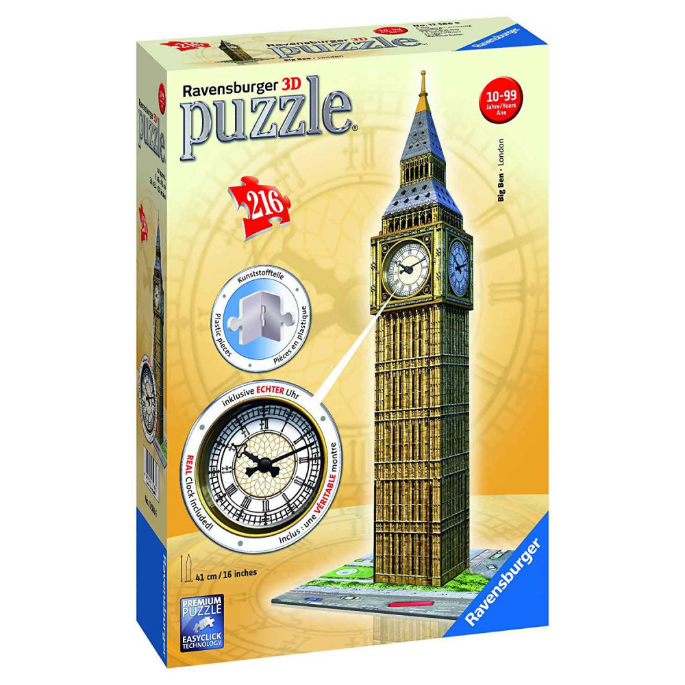 RAVENSBURGER 3D puzzle (slagalice) - Big Ben sa satom RA12586