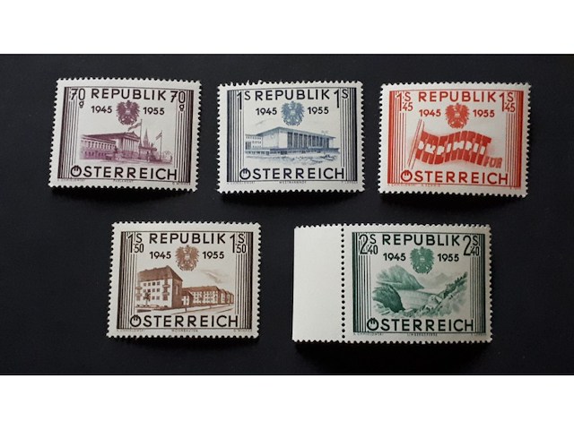 Austrija 1955. ** Komplet serija Mi 1012-16 KV=60
