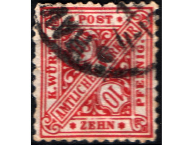 kt382r  01.apr1881 Wuerttemberg  MiTaks203(-o-) 1/7