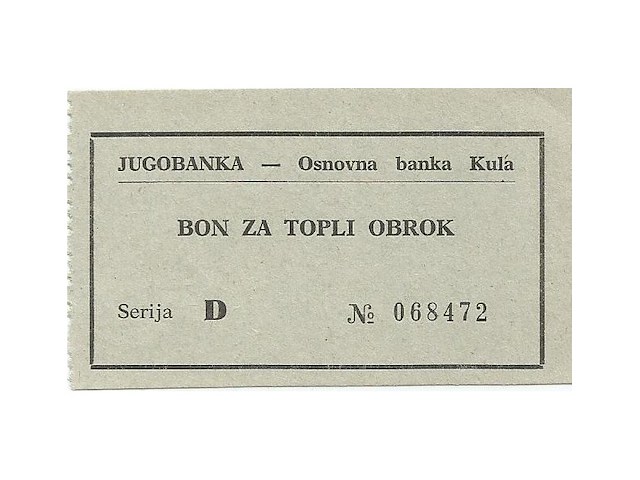 Bon za topli obrok