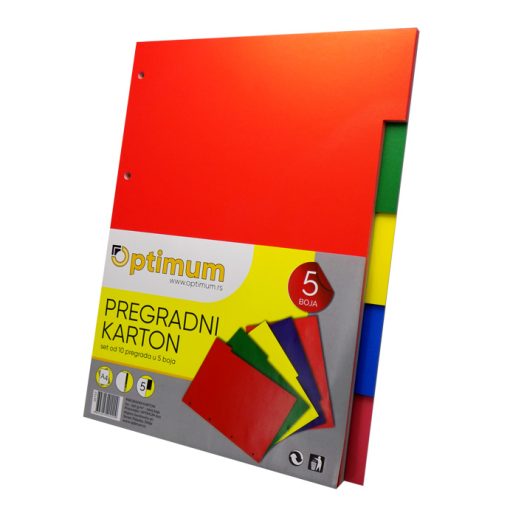 Pregradni karton A4 1/50 color 20753, Optimum